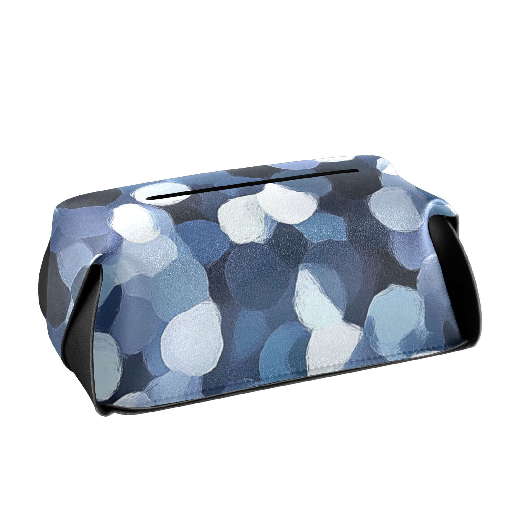 Blue Gray Dots Tissue Box Cover Leather Square Rectangle Tissue Box ...