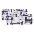 Blue Gray Geometric Stripes 2 Panels Kitchen Valance, Modern Abstract ...