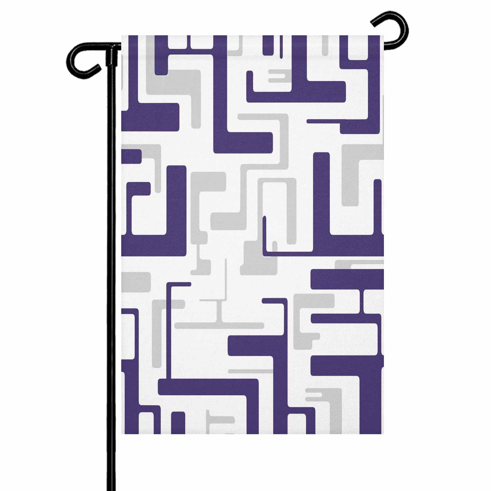 Blue Gray Geometric Stripes Garden Flag 12x18 Inch Modern Abstract ...