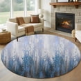 Blue Gray Gradient 5FT Round Area Rugs for Living Room Modern Abstract ...