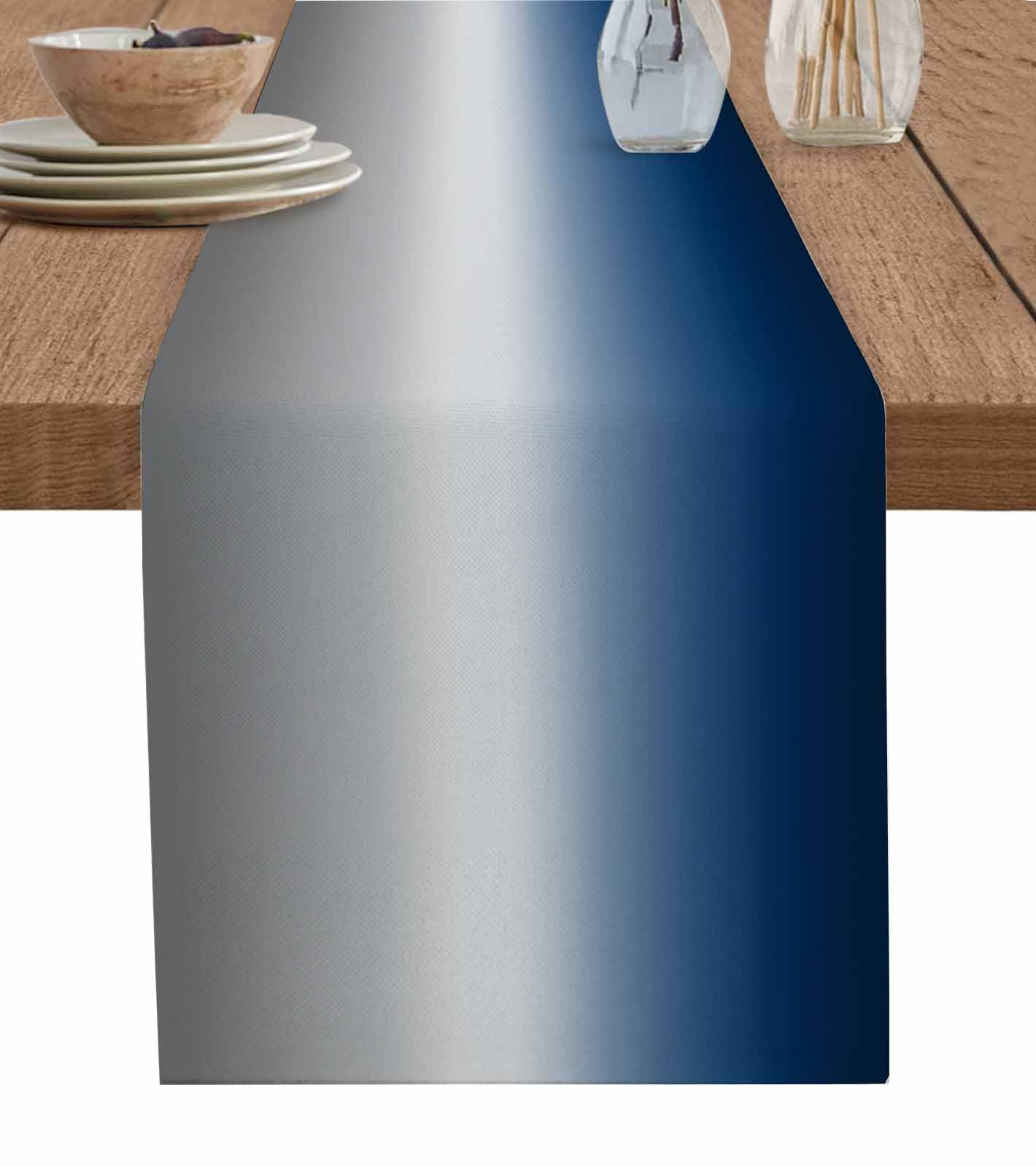 Blue Gray Gradient Abstract Table Runner Home Wedding Table Mat ...