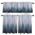 Blue Gray Gradient Kitchen Curtains Set for Windows, Modern Abstract ...