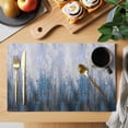Blue Gray Gradient Placemats Set of 8, Modern Abstract Industrial Wall ...