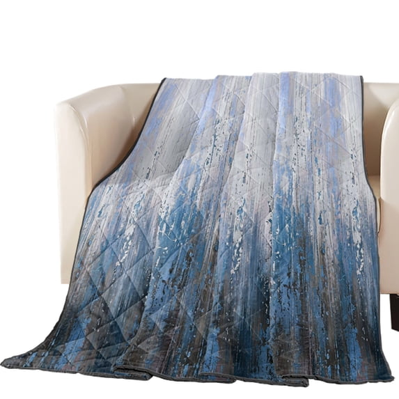 Blue Gray Gradient Quilted Comforters Cooling Blanket King Size, Modern ...