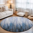 Blue Gray Gradient Round Living Room Rugs 8 ft, Modern Abstract ...