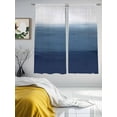 Blue and Gray Gradient Stripes Sheer Curtains 2 Panels Set Modern ...