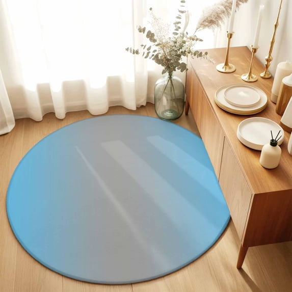 Blue Gray Gradient Texture Round Rug 3ft Modern Minimalist Artwork ...