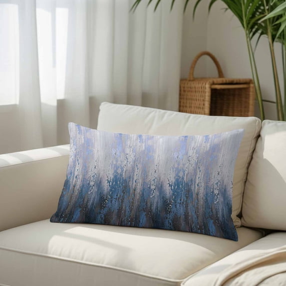 Blue Gray Gradient Throw Pillow Covers, Modern Abstract Industrial Wall ...
