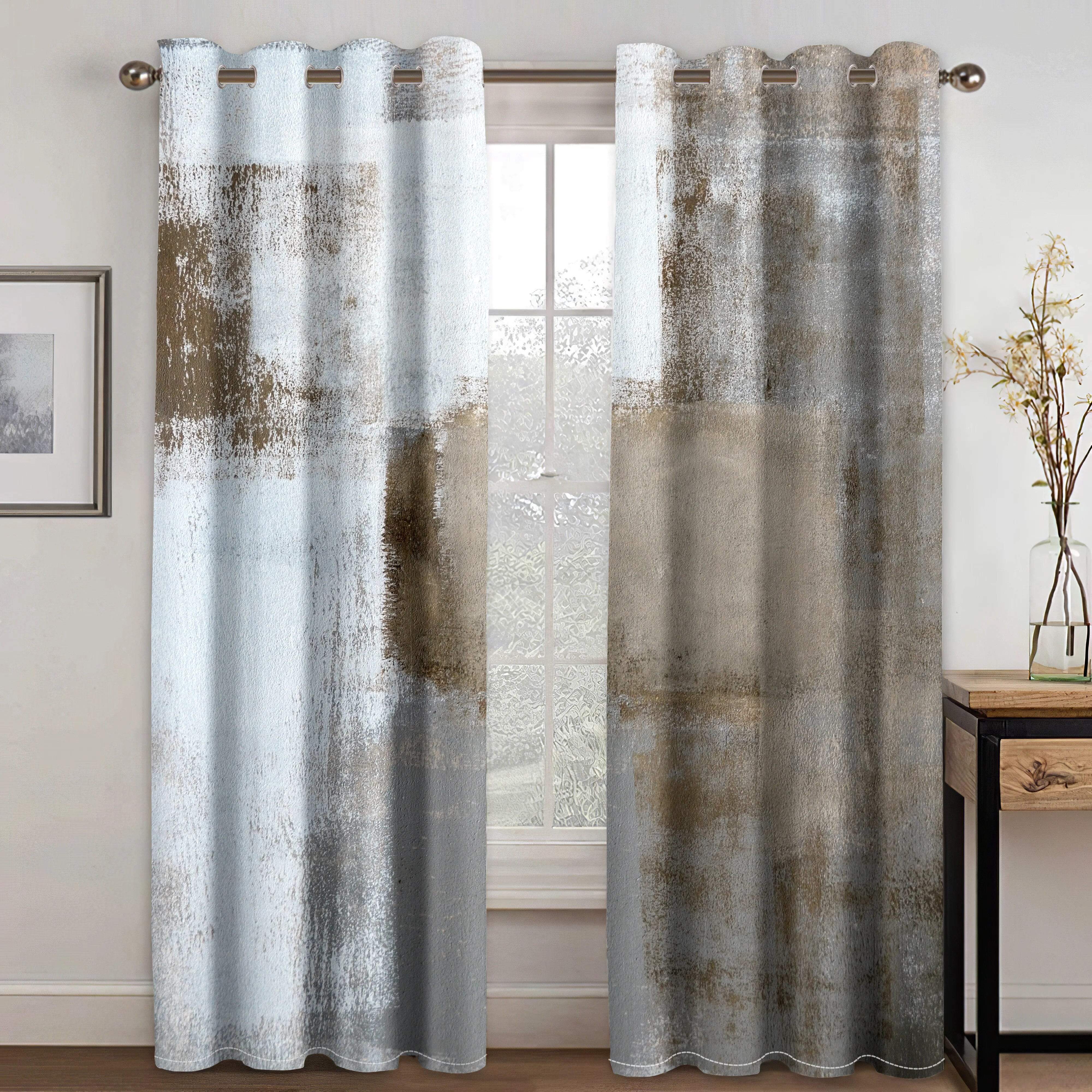 Blue Gray Graffiti Art Texture Abstract Design Art 2 Pieces Thin ...