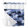 Blue Gray No Hook Shower Curtain and Snap in Liner Set, Abstract Modern ...
