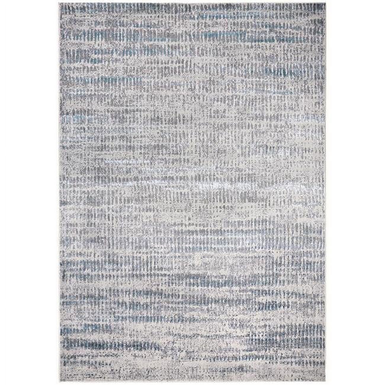Blue Gray & Ivory Abstract Stain Resistant Rectangle Area Rug - Blue ...