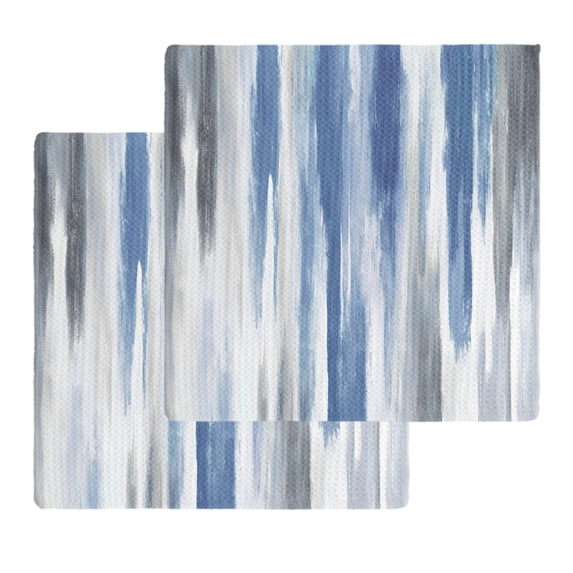 Blue Gray Kitchen Dish Towels for Drying Dishes Set of 2, Modern Simple ...
