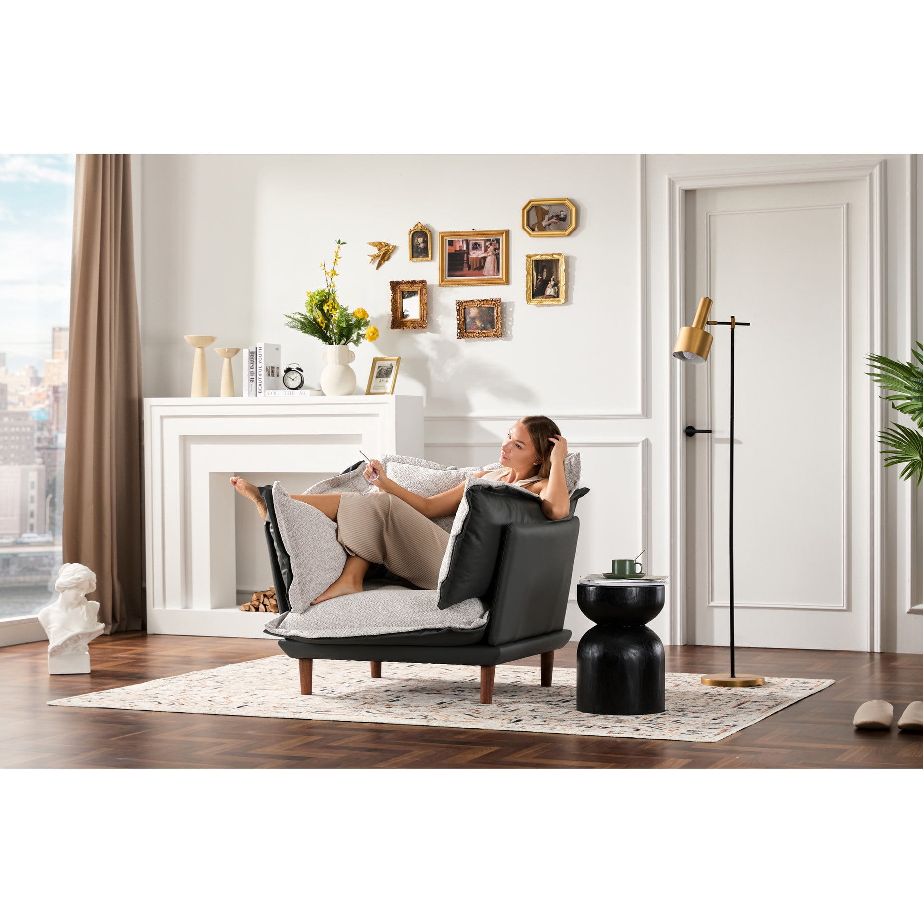Blue Gray Lounge Chair | Suitable for Primary Living Areas | High ...