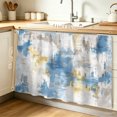 Blue Gray Ombre Cabinet Curtain 28"W x 51"L, Vintage Abstract Art Oil ...
