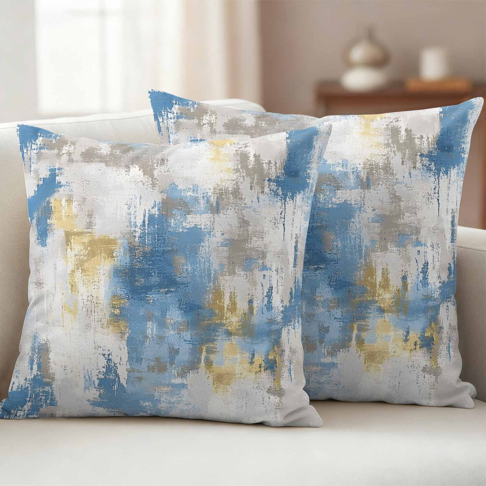 Blue Gray Ombre Outdoor Waterproof Throw Pillow Covers 20x20 Set of 2 ...