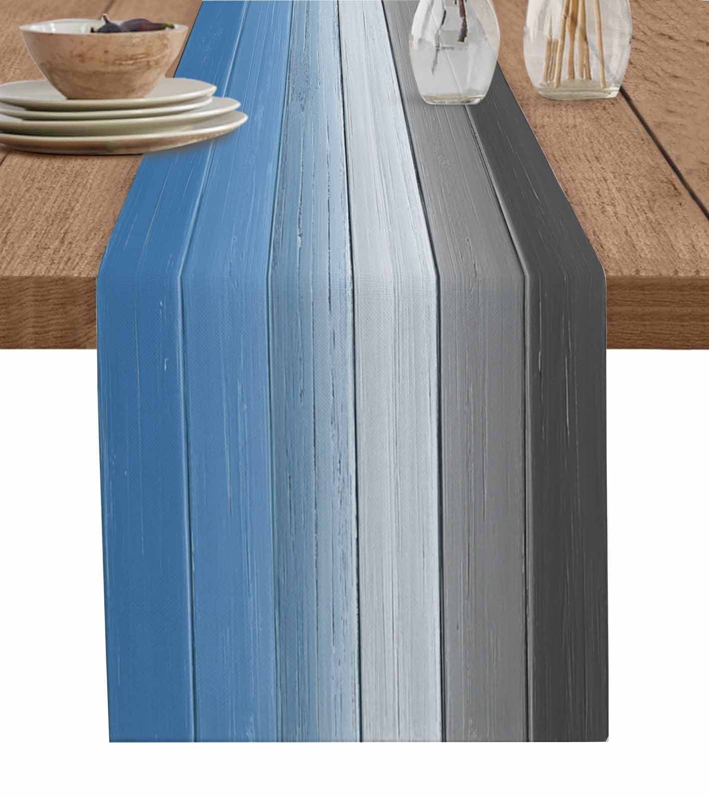 Blue Gray Ombre Table Runner Vintage Country Wooden Tablerunners 13 x ...