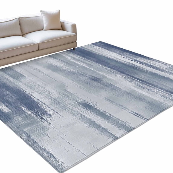 Blue Gray Ombre Washable Rug 3x5 Area Rug for Living Room Bedroom Non ...