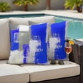 Blue Gray Outdoor Throw Pillow Covers Set of 2, Graffiti Abstract ...