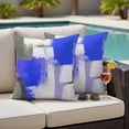 Blue Gray Outdoor Throw Pillow Covers Set of 2, Graffiti Art Color ...