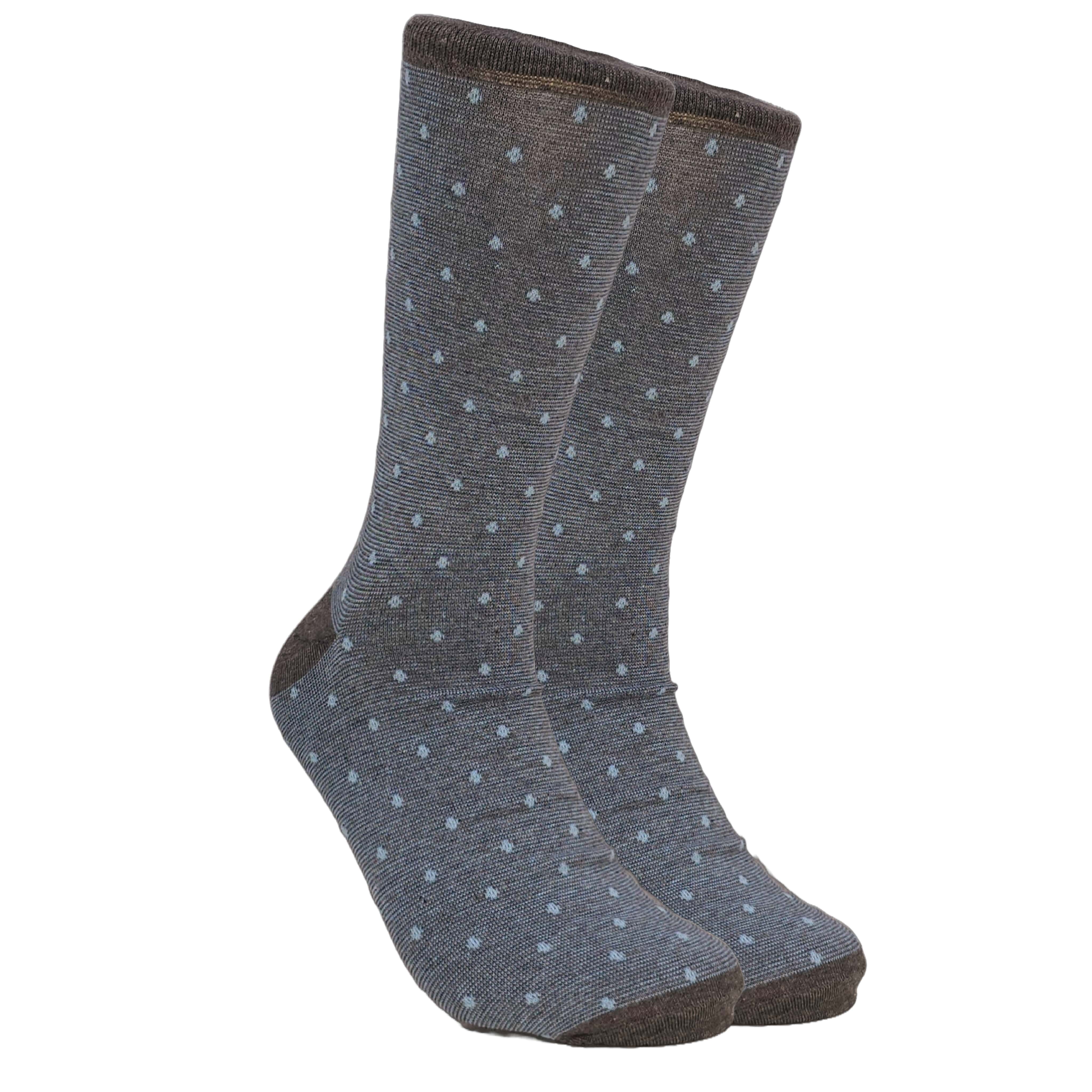 Blue Gray Polka Dot Jacquard Socks (Adult Large - Men's Shoe Sizes 8-12 ...