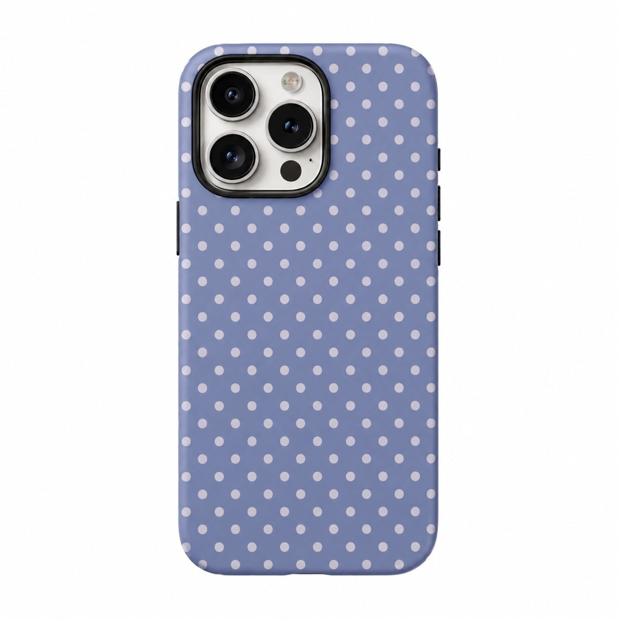 Blue Gray Polka Dot Tough Phone Case for iPhone 17 16 15 14 13 12 11 ...