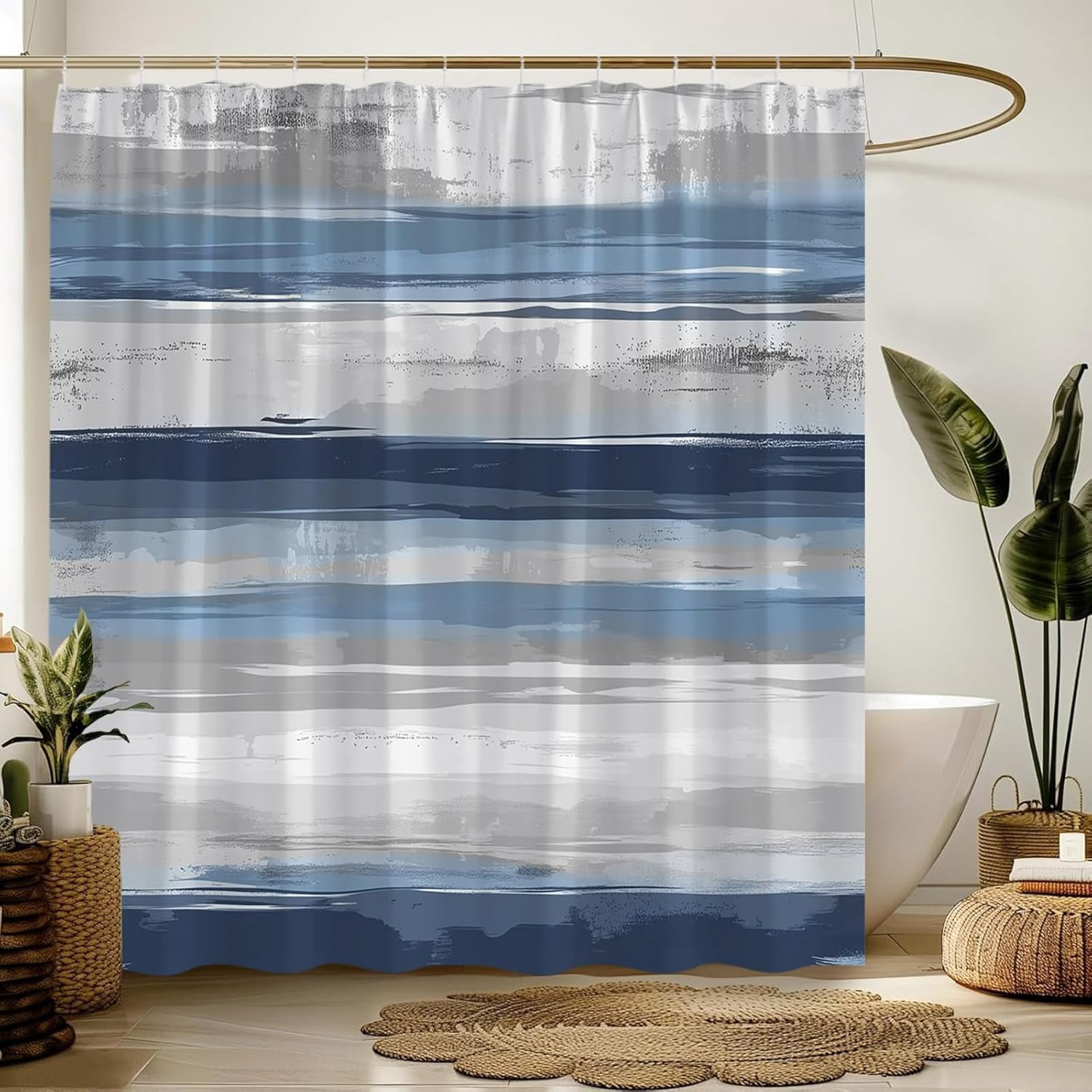 Blue Gray Shower Curtain