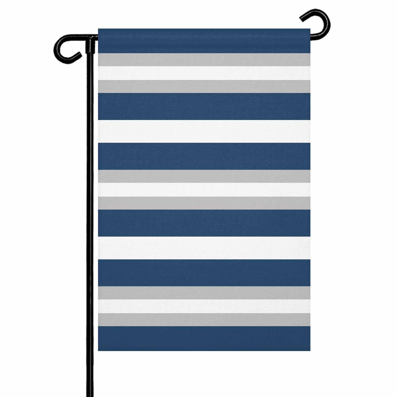 Blue Gray Stripe Garden Flag 28x40 Inch Abstract Double Sided Small ...