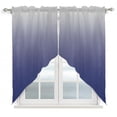 Blue Gray Swag Curtain Valance for Window 2 Panels Gradient Rod Pocket ...