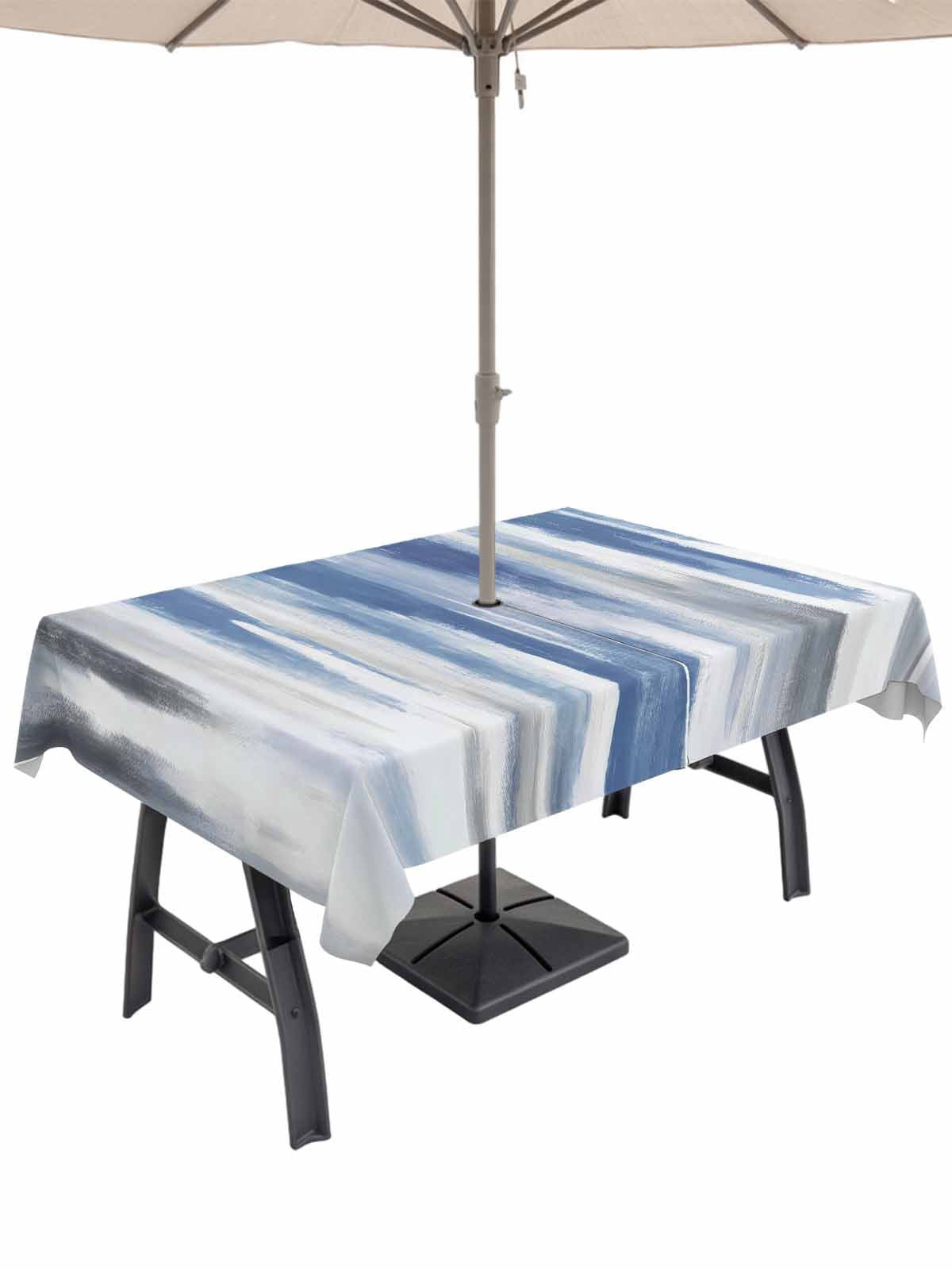 Blue Gray Table Cloth Rectangle Outdoor Tablecloth, Modern Simple ...