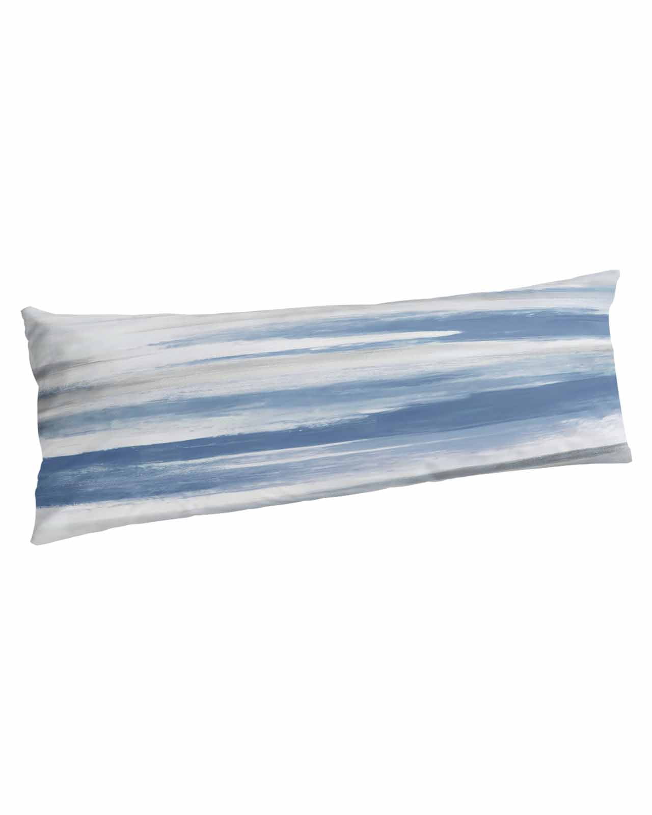Blue Gray White Body Pillow Covers, Modern Abstract Mottled Aesthetic ...