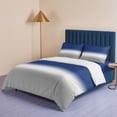 Blue Gray White Color Gradient Queen Size Bed Set,Minimalist Ombre Art ...
