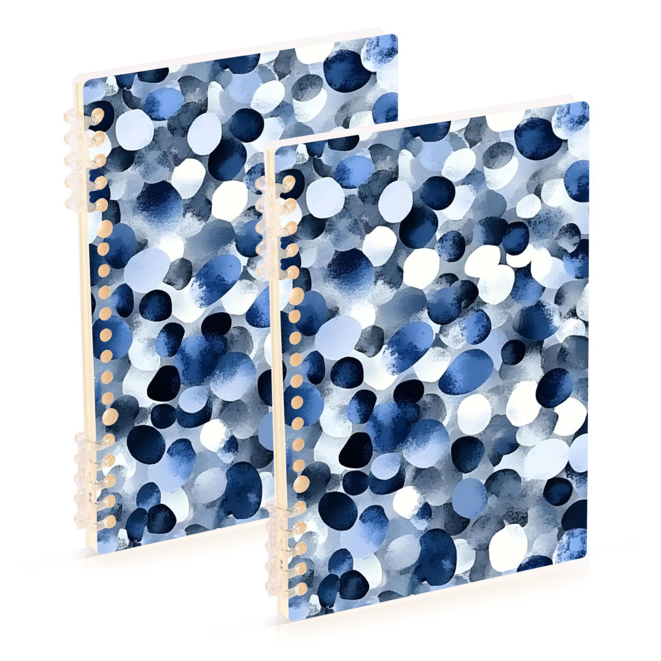Blue Gray and White Dots Lined Spiral Journal Notebook 60 Pages A5 ...