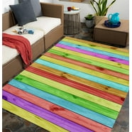 SIXHOME Outdoor Rug with LED Strip Lights 8'x10' Waterproof Reversible ...