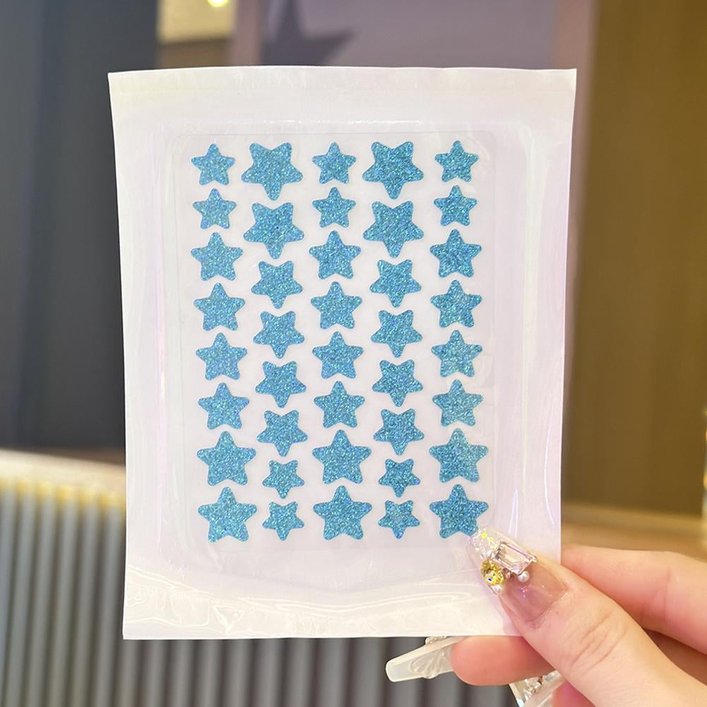 Blue-Green 40 Pieces Of Colorful Cute Glitter Star Acne Stickers ...