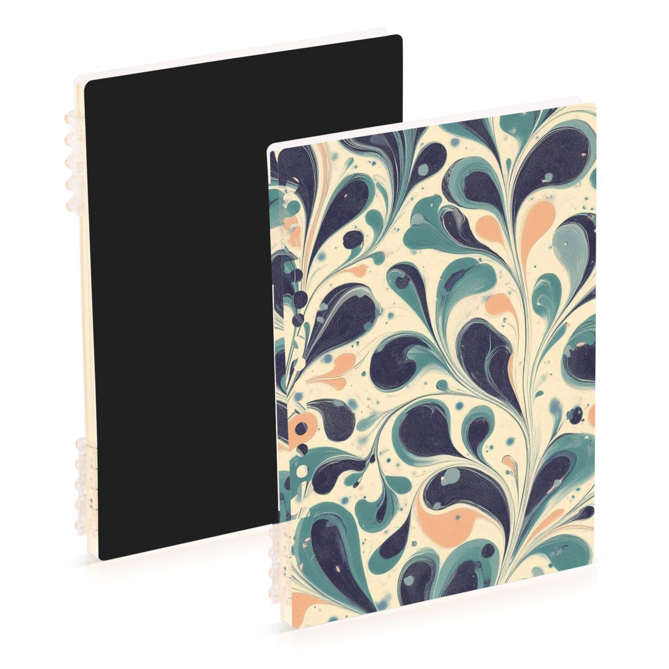 Blue Green Abstract Art Lined Spiral Journal Notebook 60 Pages A5 ...