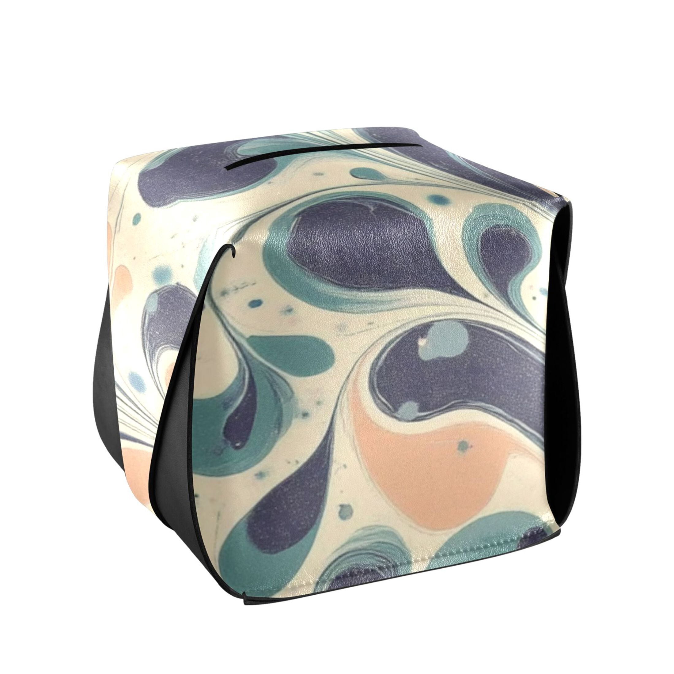Blue Green Abstract Art Tissue Box Cover Leather Square Rectangle ...