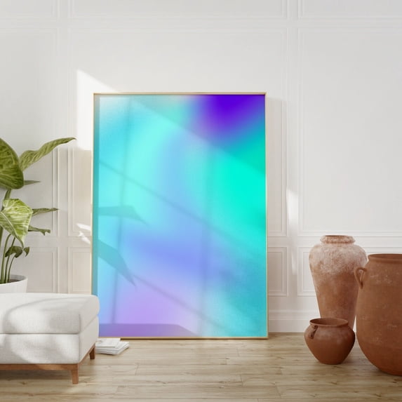 Blue Green Aura Gradient Spiritual Wall Art, Unframed Paper Print Size ...