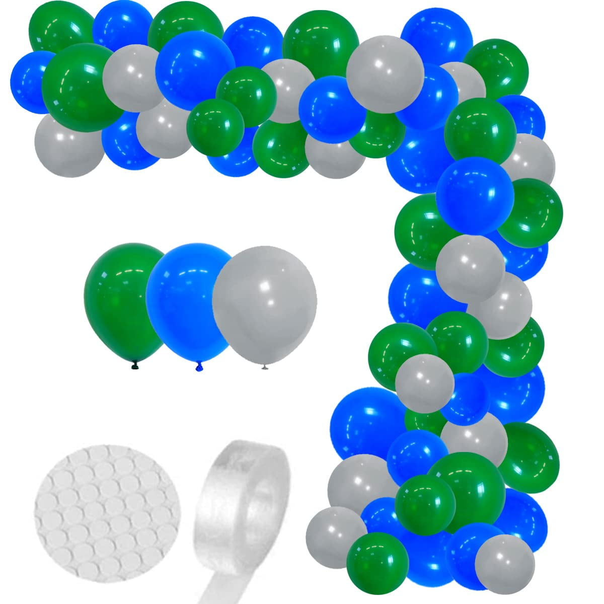 Blue and Green Balloon Garland Arch BSL1 Kit, 122PCS Dark Green Gray ...