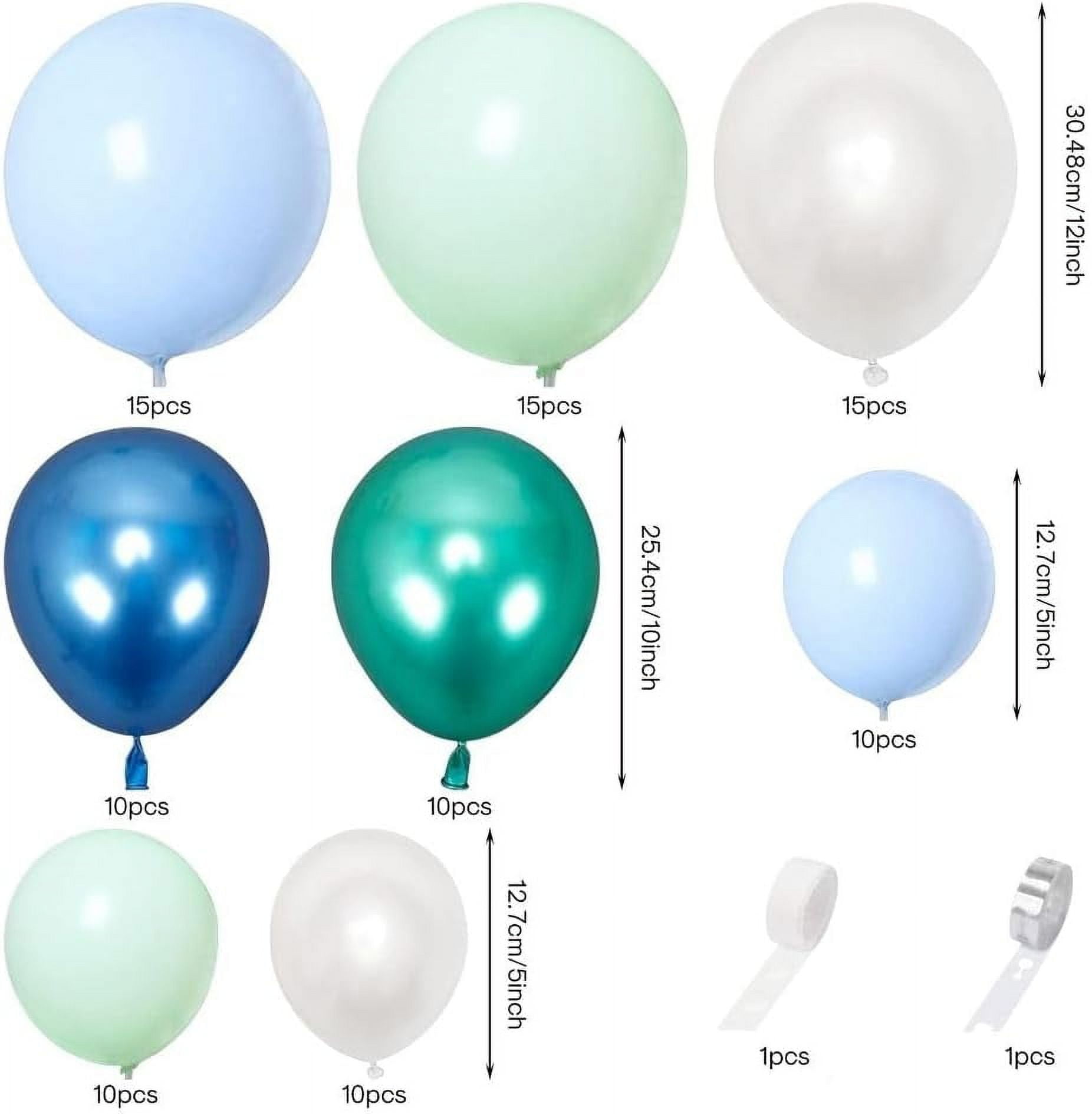 Blue Green Balloon Garland Kit, Ocean Latex Balloons Arch Kit For ...