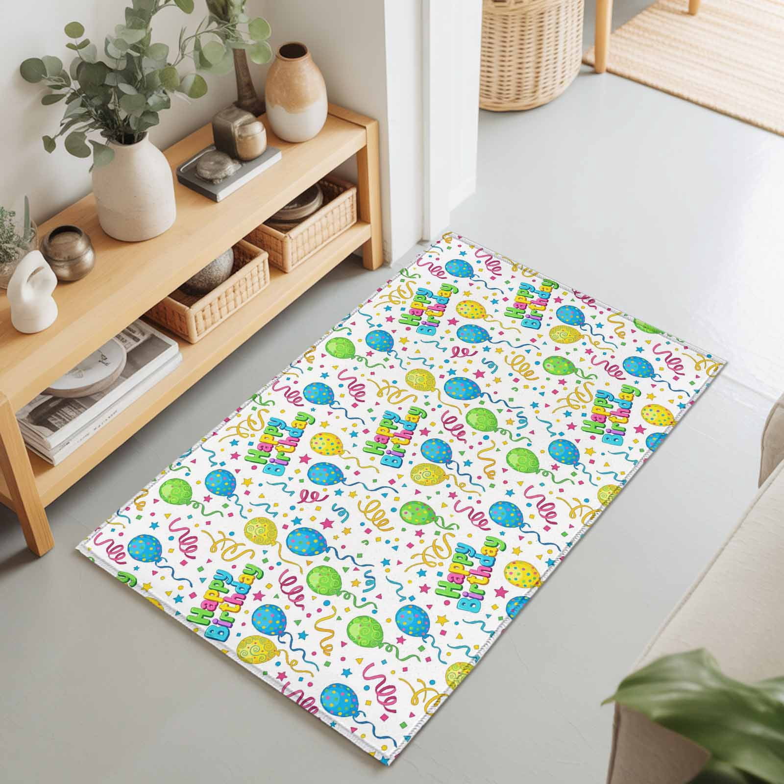Blue Green Balloons Polka Dots Rectangle Area Rug 2x3ft,Living Room Rug ...