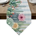 Blue Green Cactus Table Runner Linen Burlap Table Runner 72 Inches Long ...