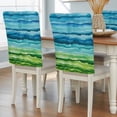Blue Green Chair Back Covers, Gradient Watercolor Modern Abstract Art ...