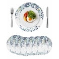 Blue Green Christmas Eucalyptus Leaf Round Table Placemats set of 6 ...