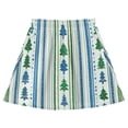 Blue Green Christmas Trees Stripes Girls' Skirts A-Line Skirts with ...