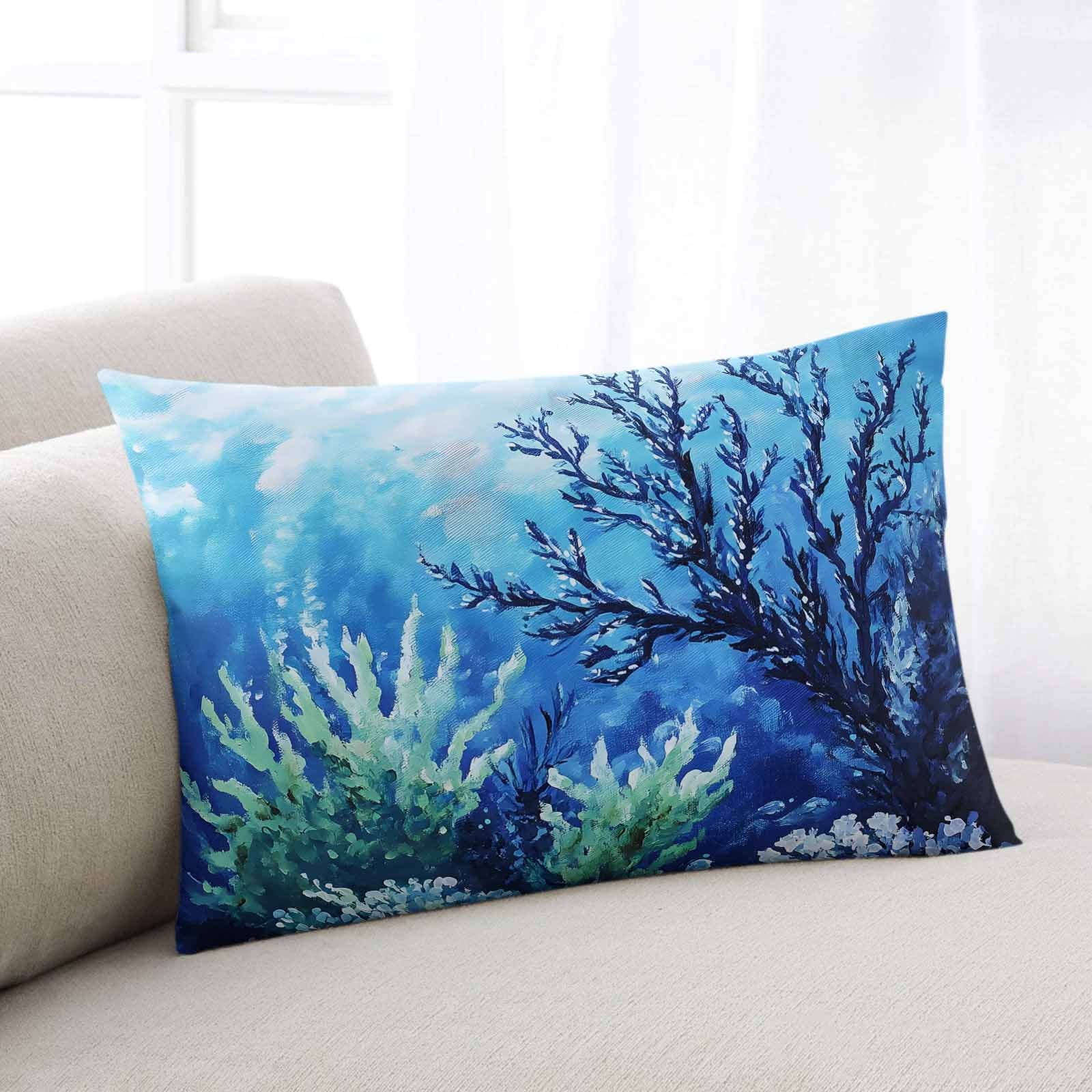 Blue Green Coral Body Pillow Cover, Pillowcase Protectors with Zipper ...