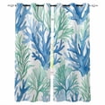 Blue Green Coral Coastal Blackout Curtains for Bedroom/Living Room ...