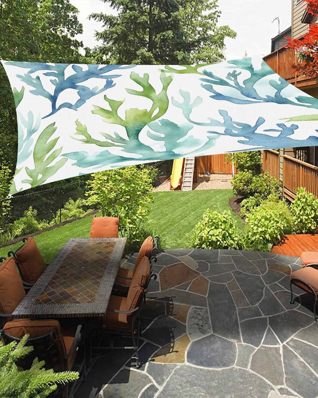 Blue Green Coral Sun Sail Shades Rectangle Canopy,Sunlight Block Heavy ...