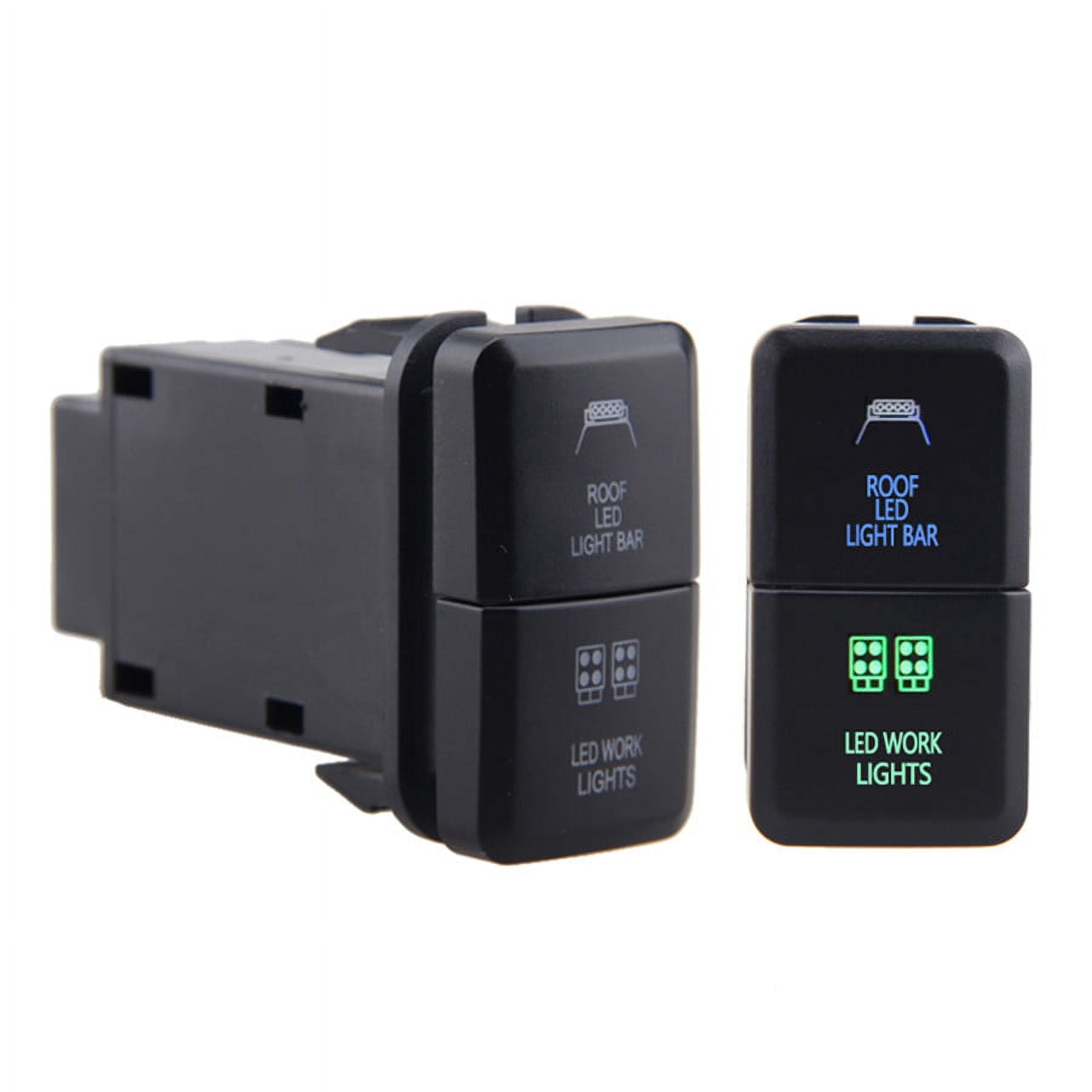 Blue/Green Dual LED Light Switch Push Button For Toyota Hilux Land ...