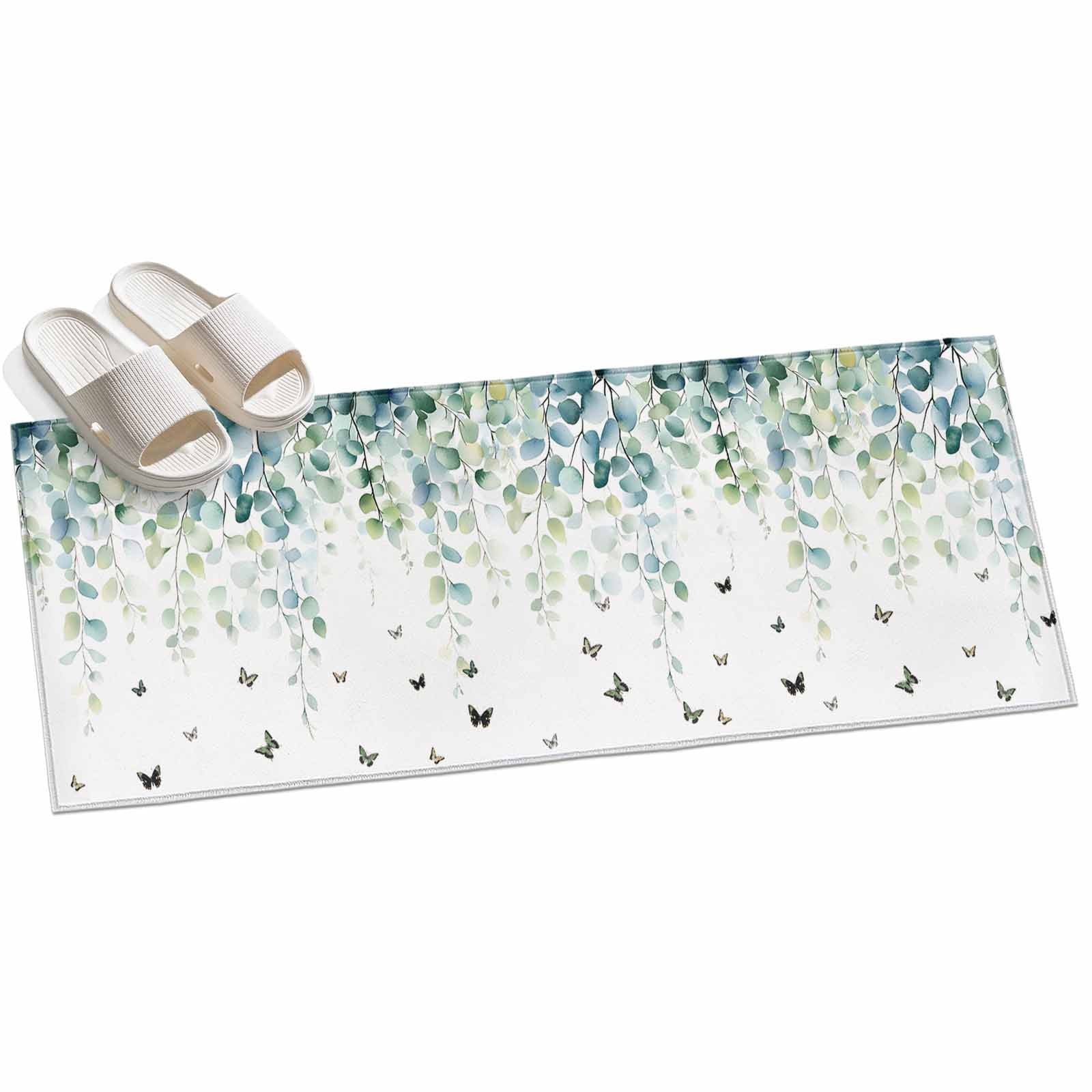Blue Green Eucalyptus Hallway Runner Rug 2x6 Washable Non Slip Kitchen ...