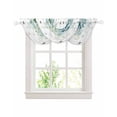 Blue Green Eucalyptus Sheer Waterfall Valance Curtains for Window, Sage ...